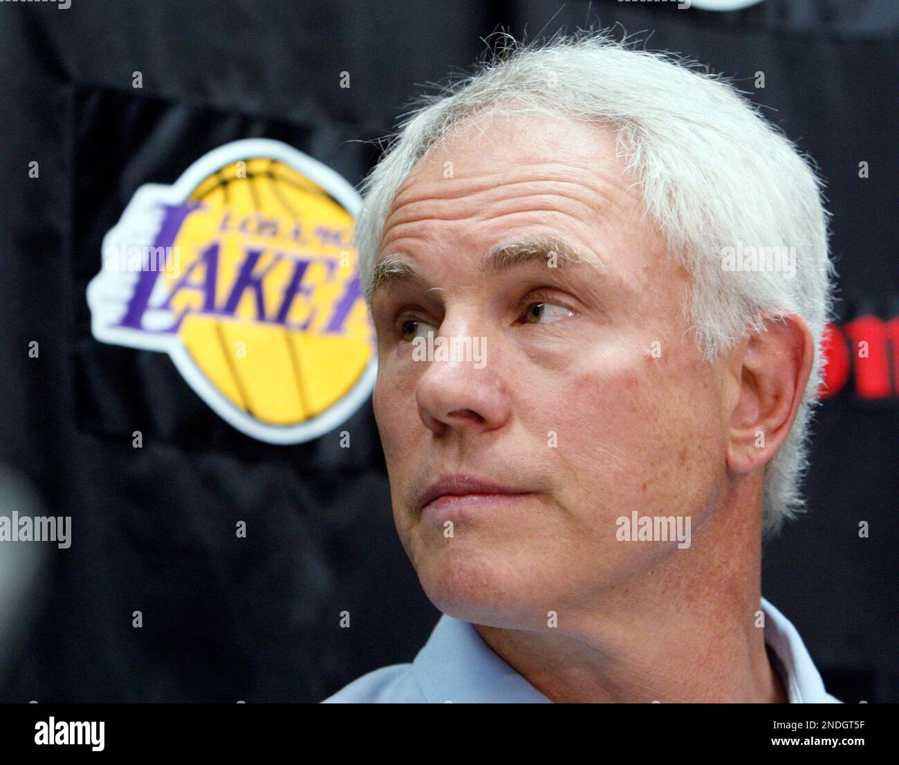 Los Angeles Lakers general manager Mitch Kupchak talks to reporters at ...