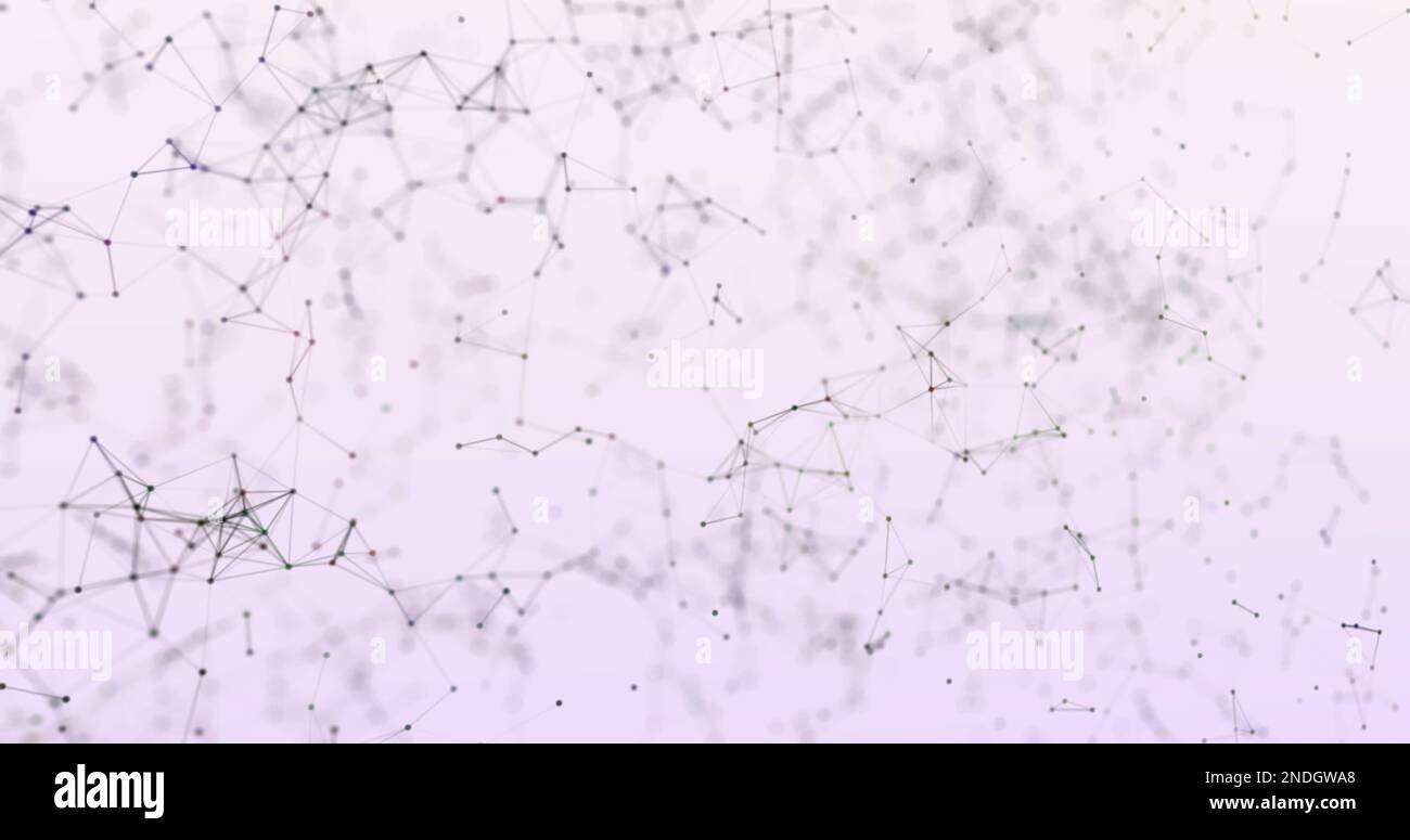 Composition of network of connections and hexagons on white background ...
