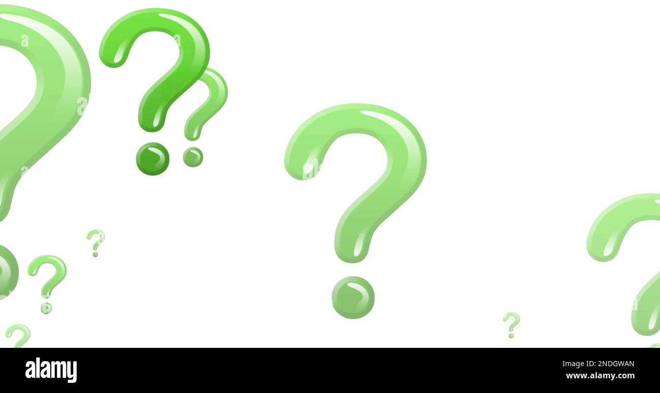 Image of green question marks icons on white background Stock Photo - Alamy