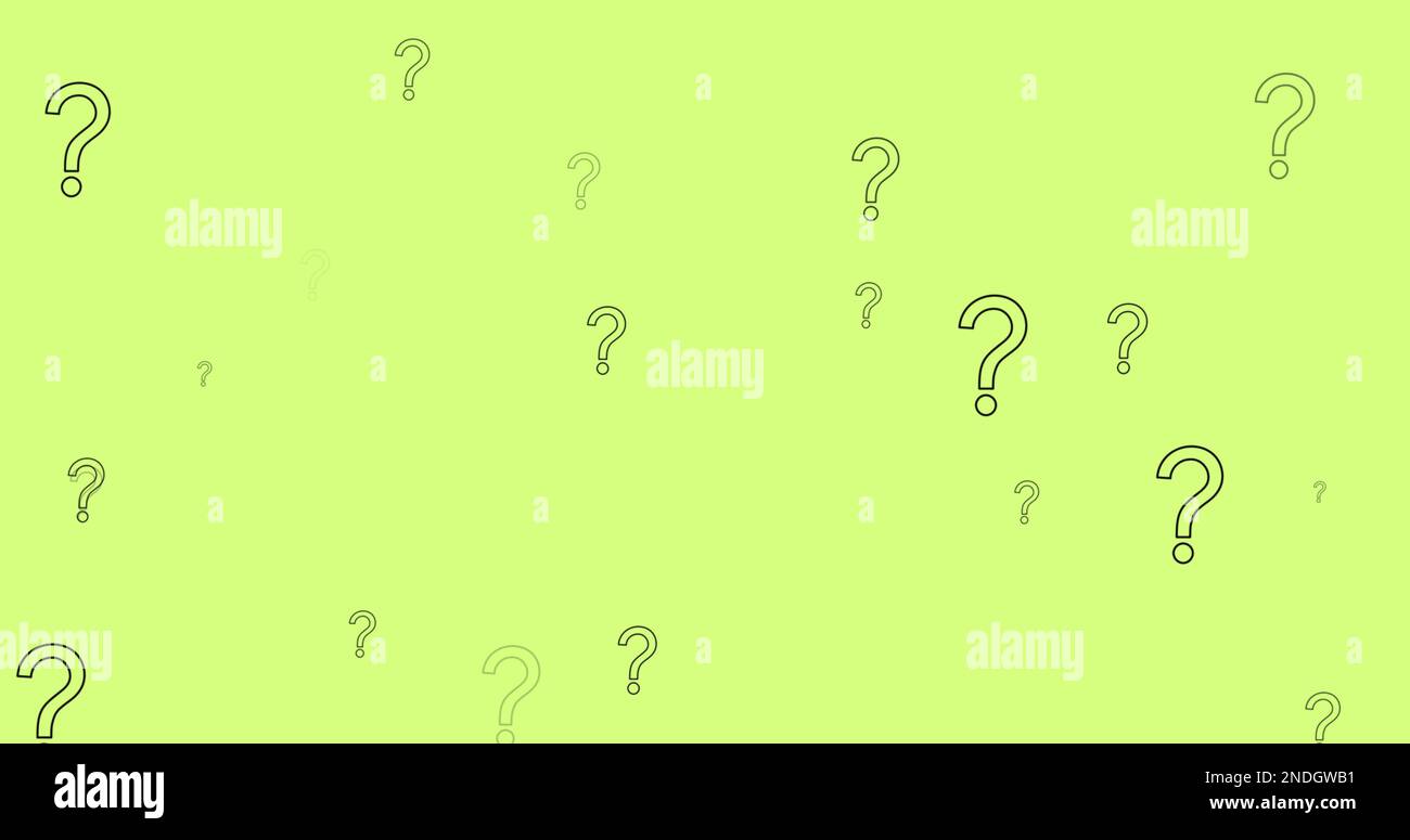 Image of white question marks icons on green background Stock Photo - Alamy