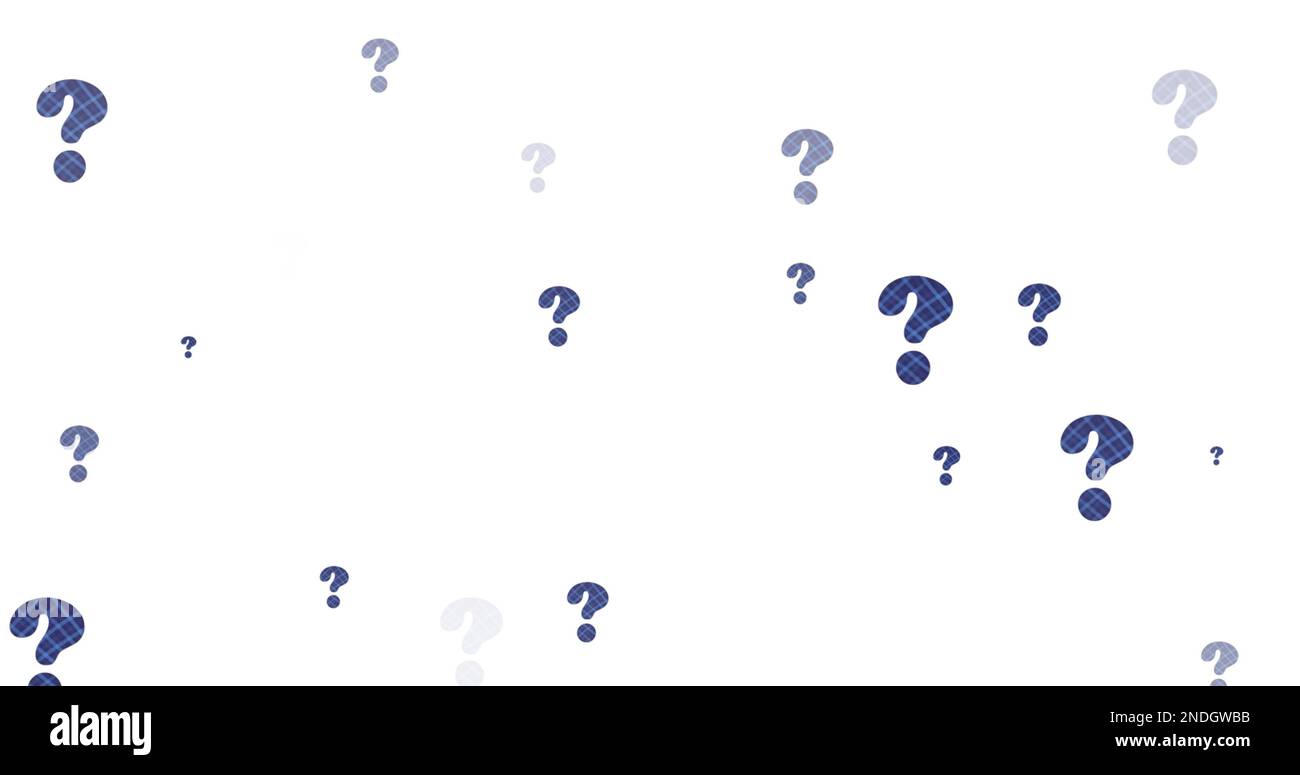 Image of blue question marks icons on white background Stock Photo - Alamy