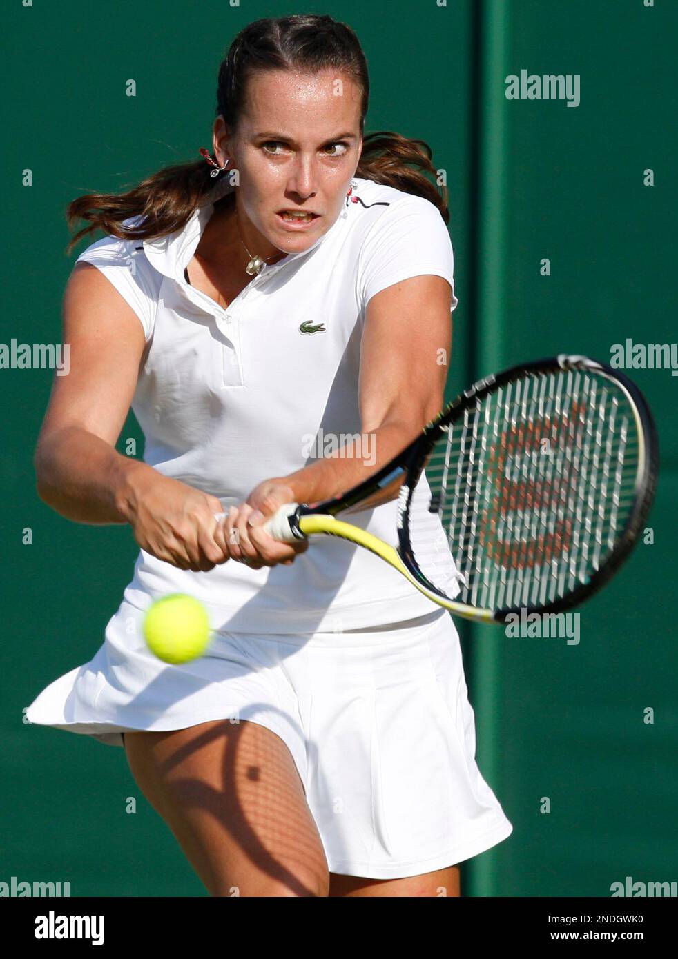 Australia's Jarmila Groth returns to Melanie Oudin of the US, during ...