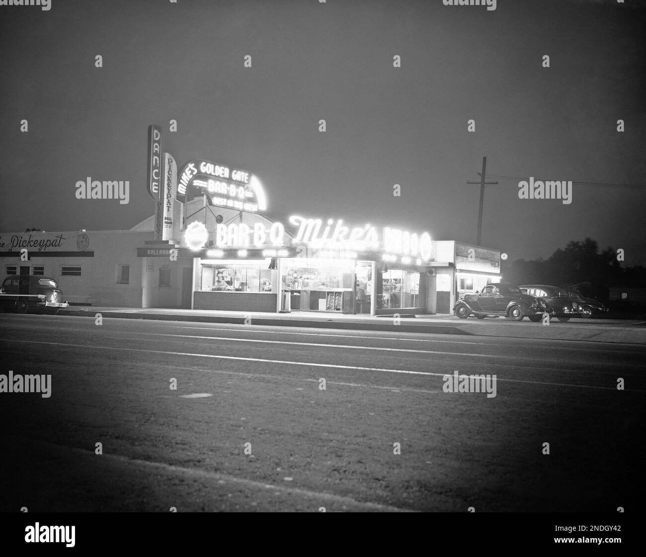 Mike's Drive-In stand in Los Angeles is shown before it blacked out its ...