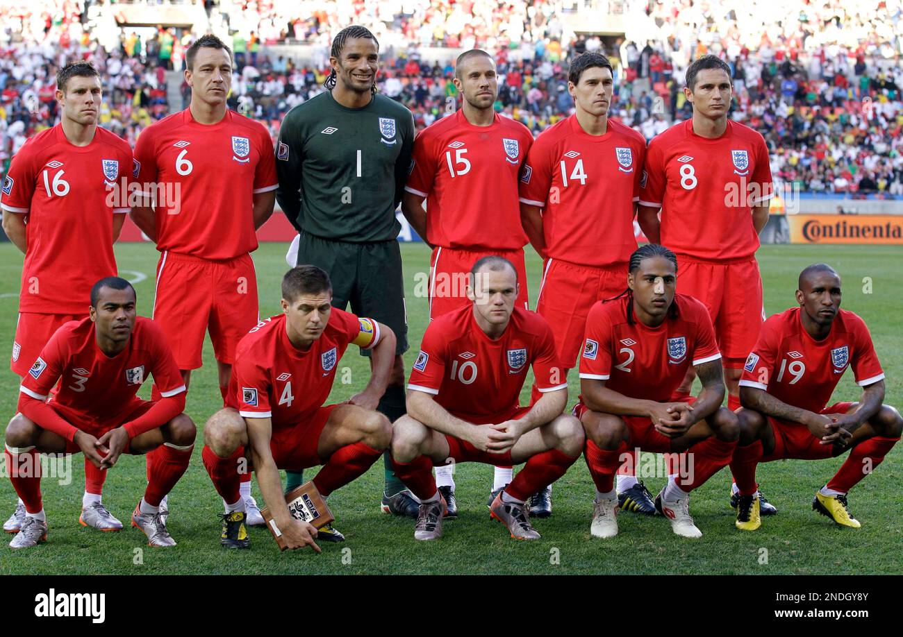 England players pose for a team photo prior to the World Cup group C ...