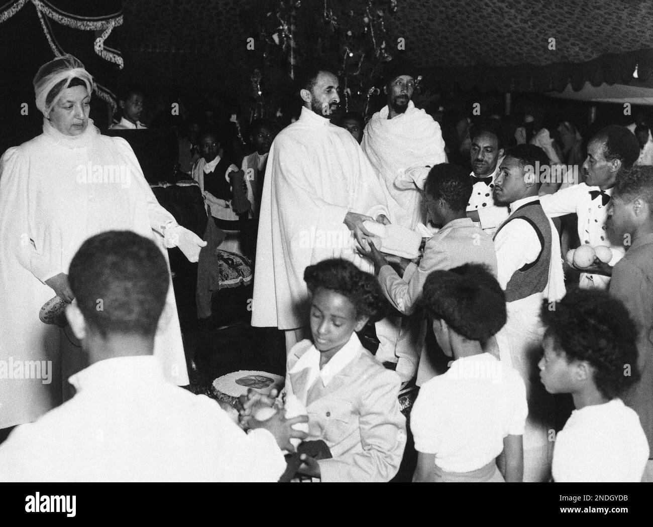 The Empress Menen of Ethiopia (left) and her husband, Emperor Haile ...