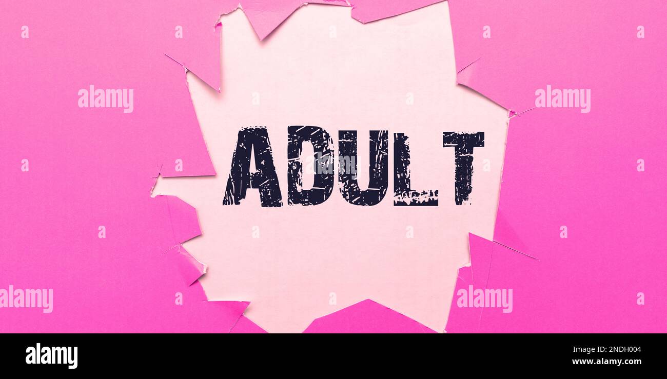 Sign displaying Adult. Word Written on Finding ways to educate a mature ...