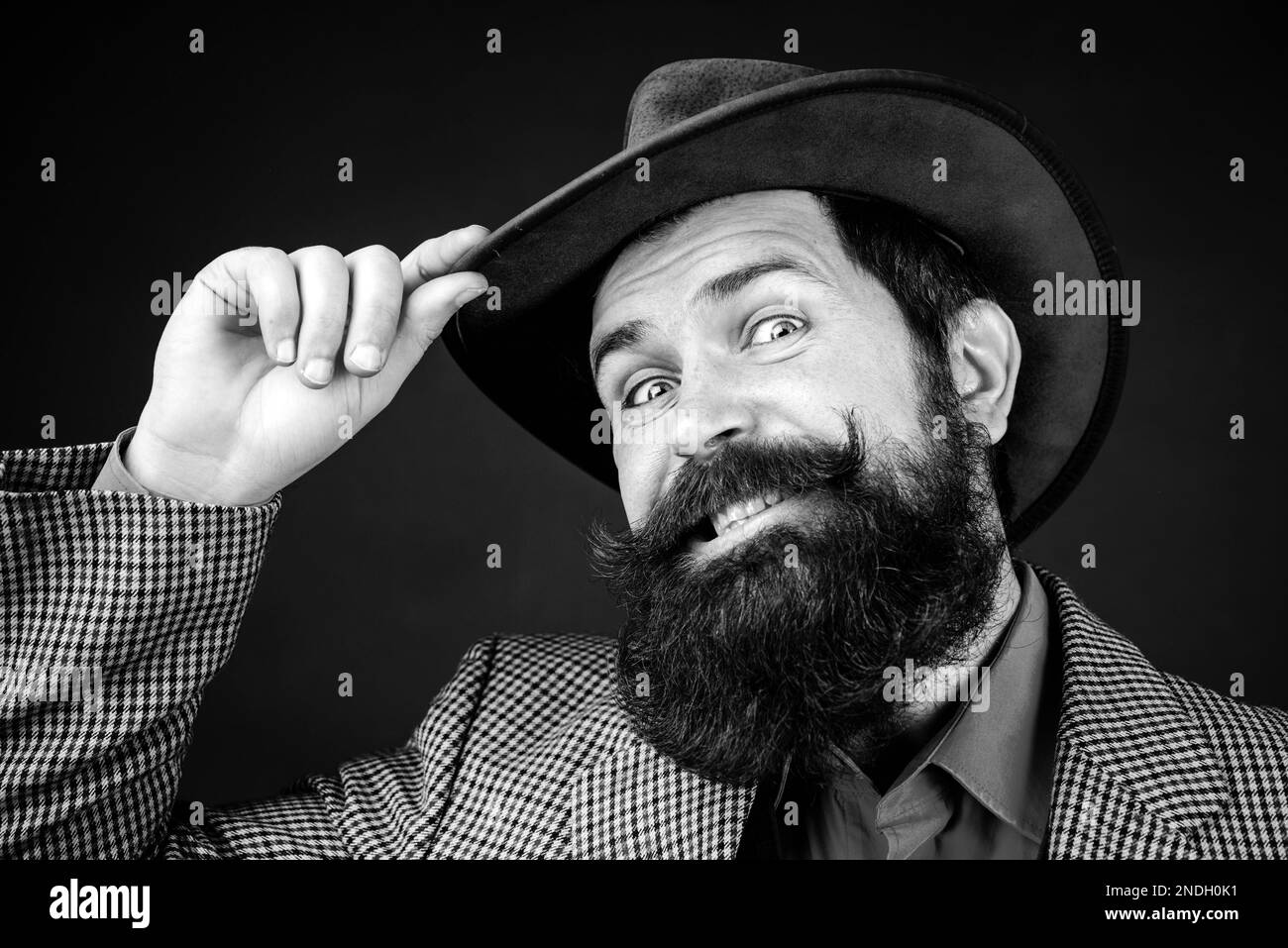 Man takes off hat Black and White Stock Photos & Images - Alamy