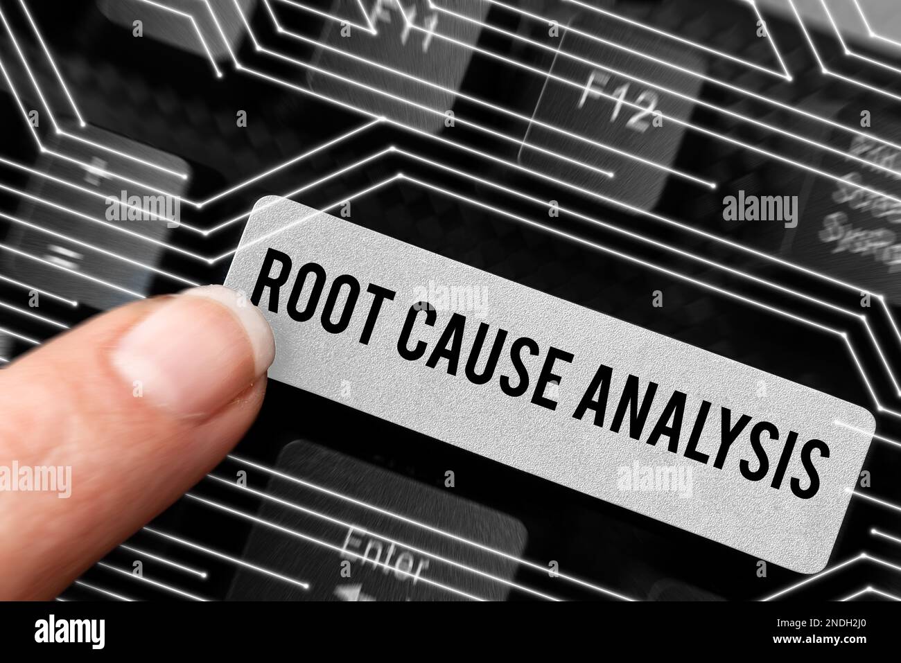 Conceptual display Root Cause Analysis. Conceptual photo Method of Problem Solving Identify ...