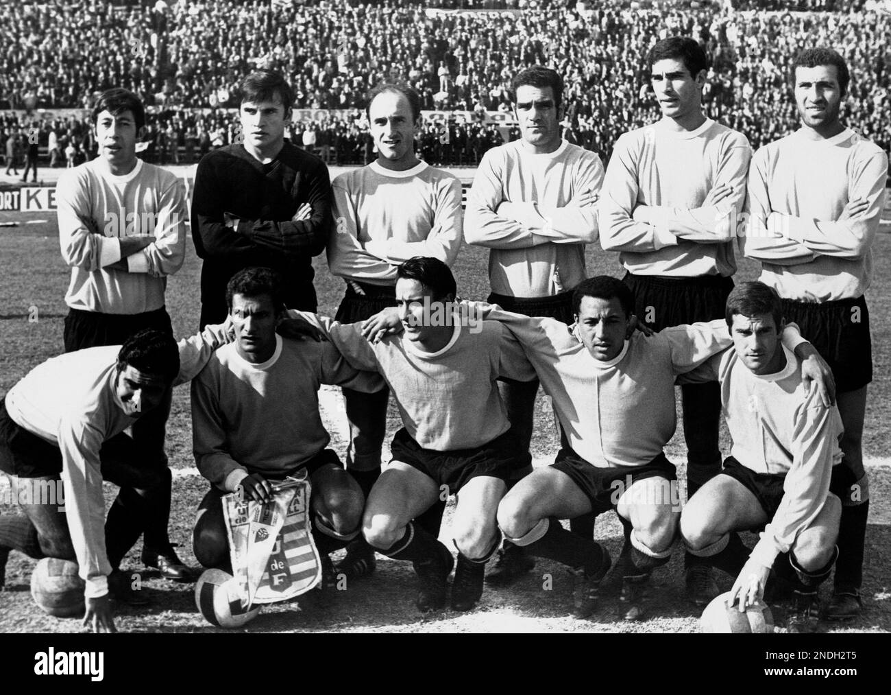 This is the Uruguayan National soccer team posing in the pitch of ...