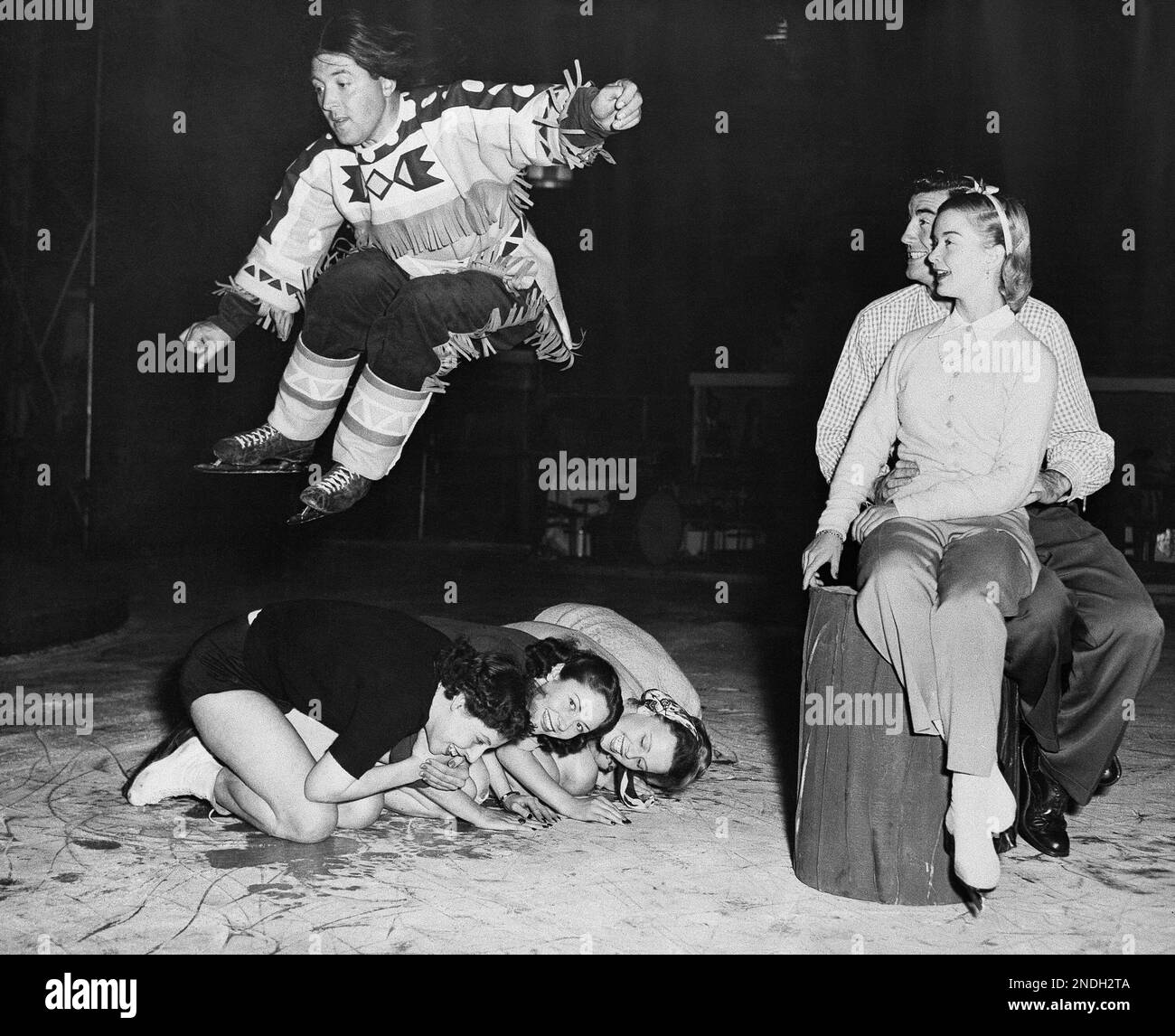 Barbara Ann Scott, and Michael Kirby, right, stars of the ice show ...