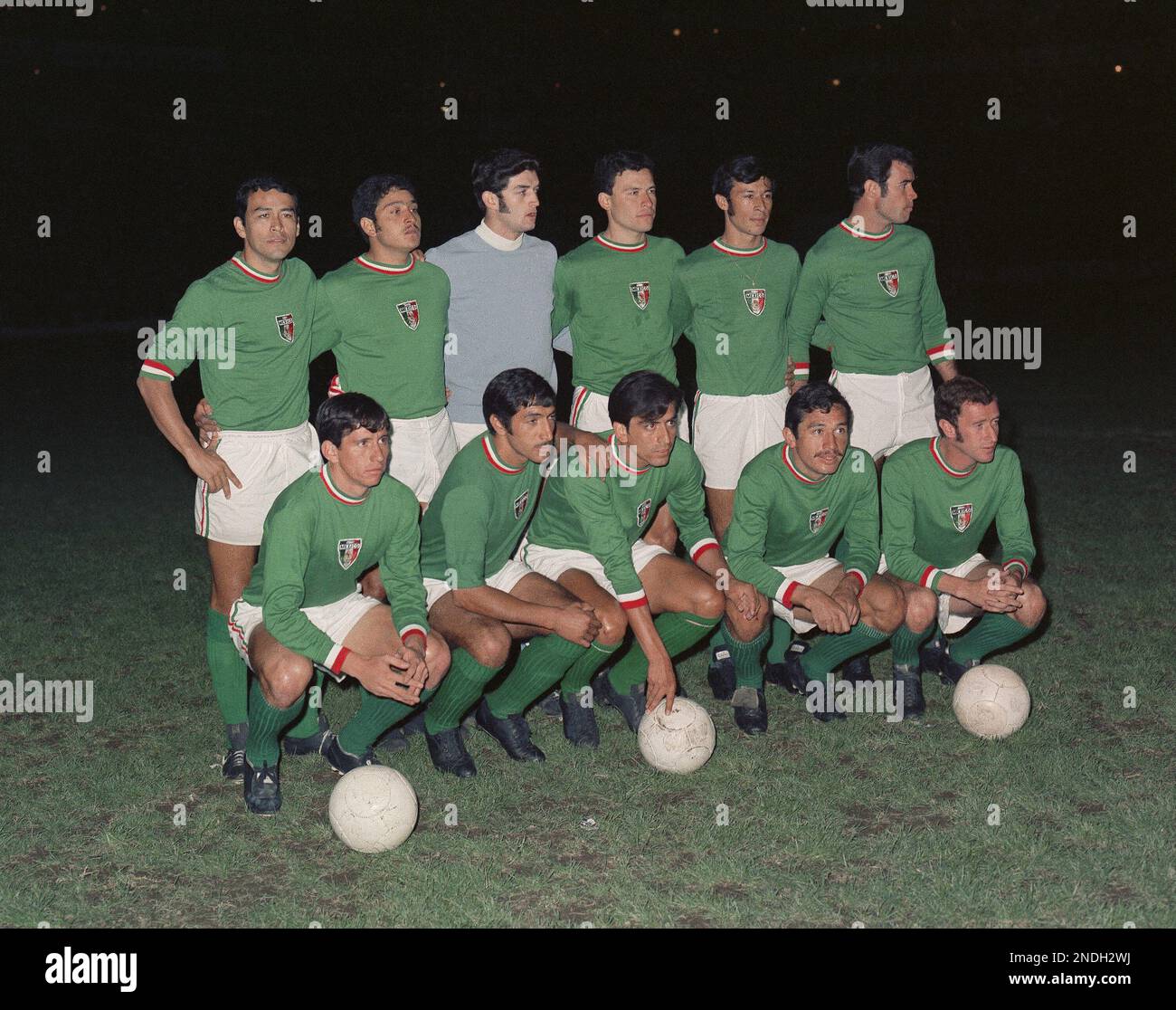 This is the Mexican national soccer team lined up on the pitch of the ...