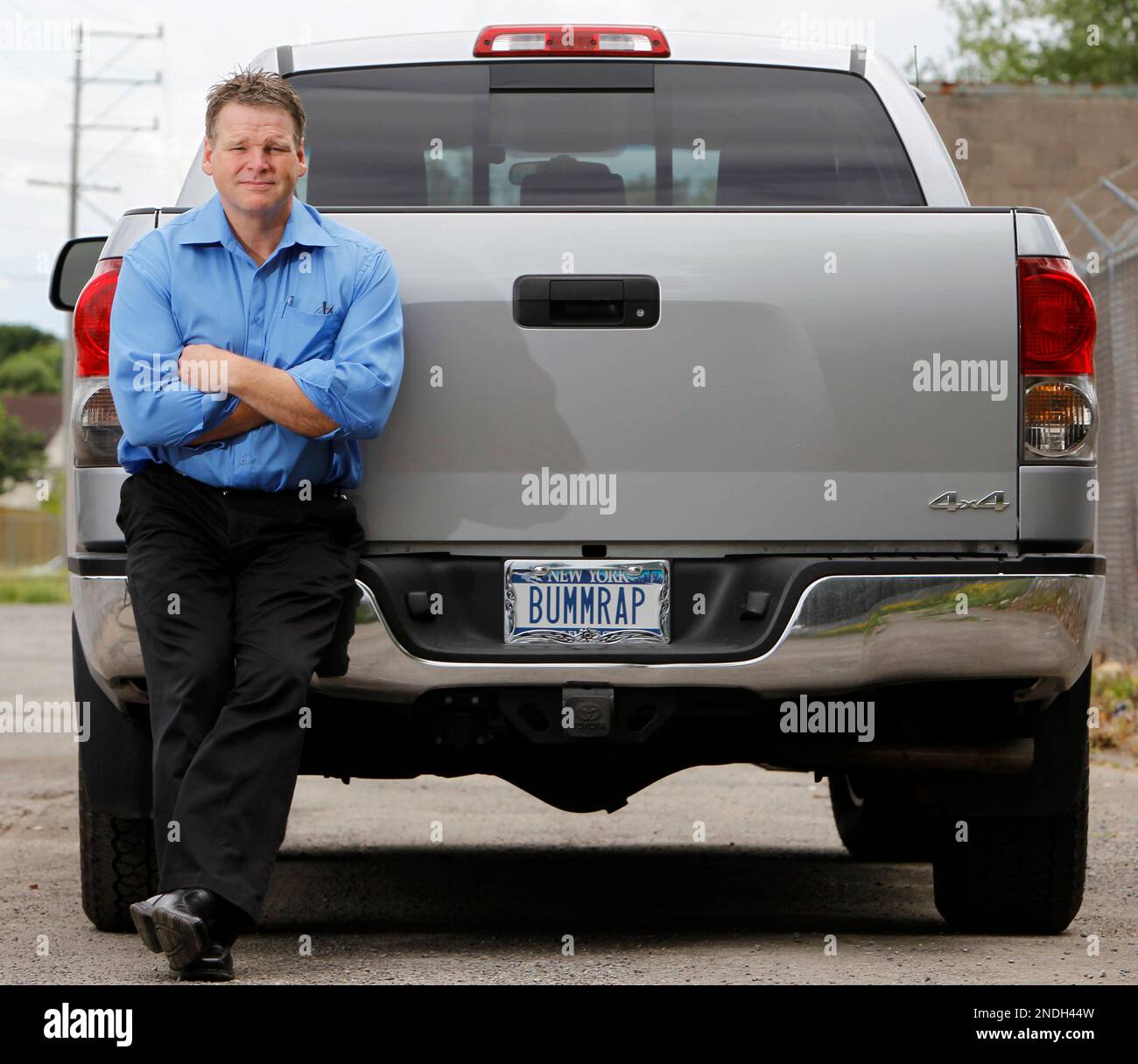 In this June 8, 2010 photo, Steve Barnes poses with his truck that has ...