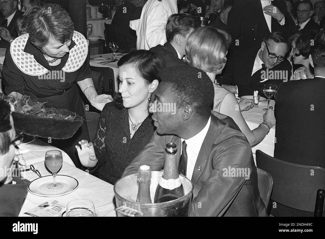 Brazilian soccer star Pele and his wife Rosemarie at the Paris Lido ...