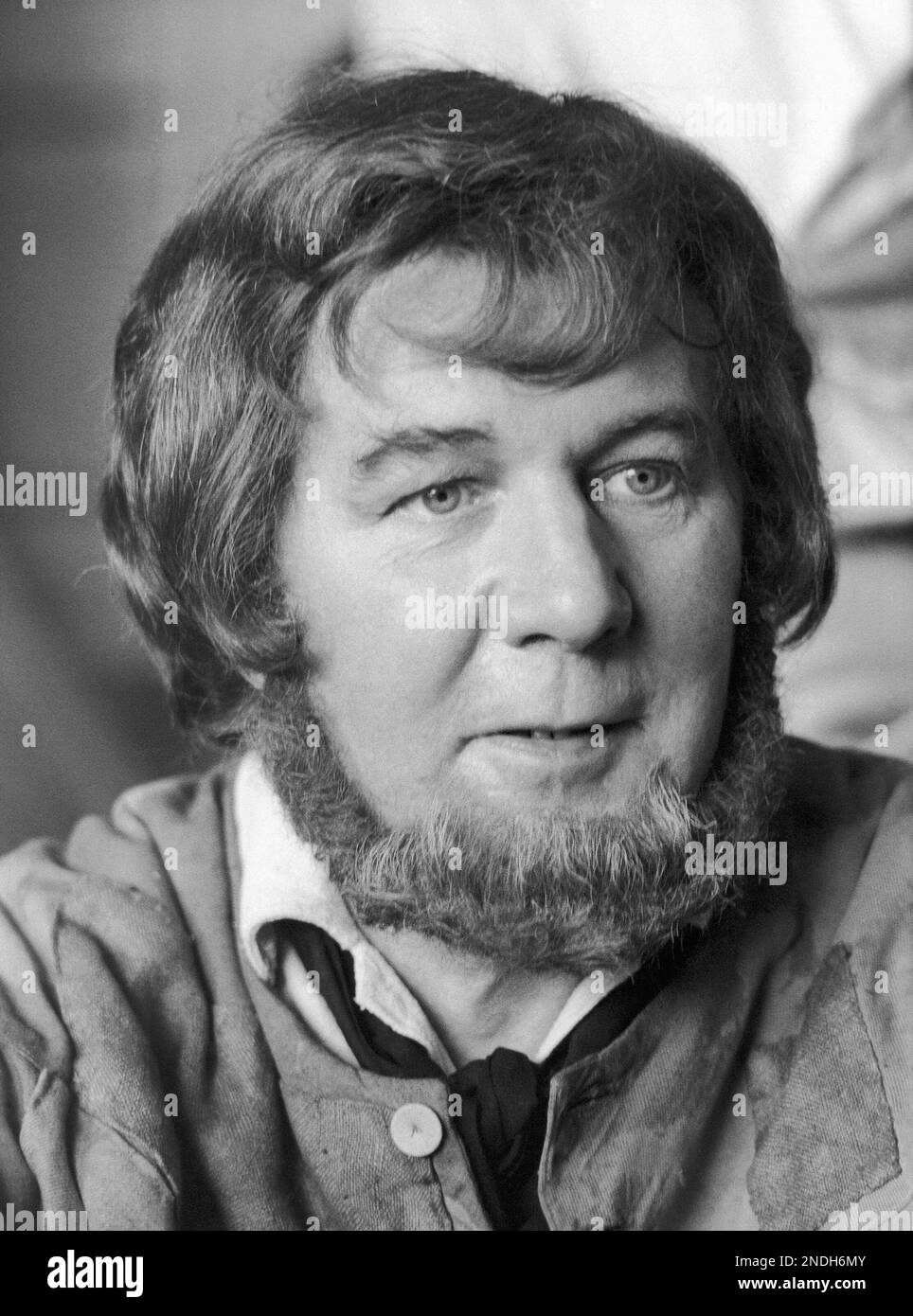 British actor Sir Michael Redgrave, is pictured at Pinewood Studios ...