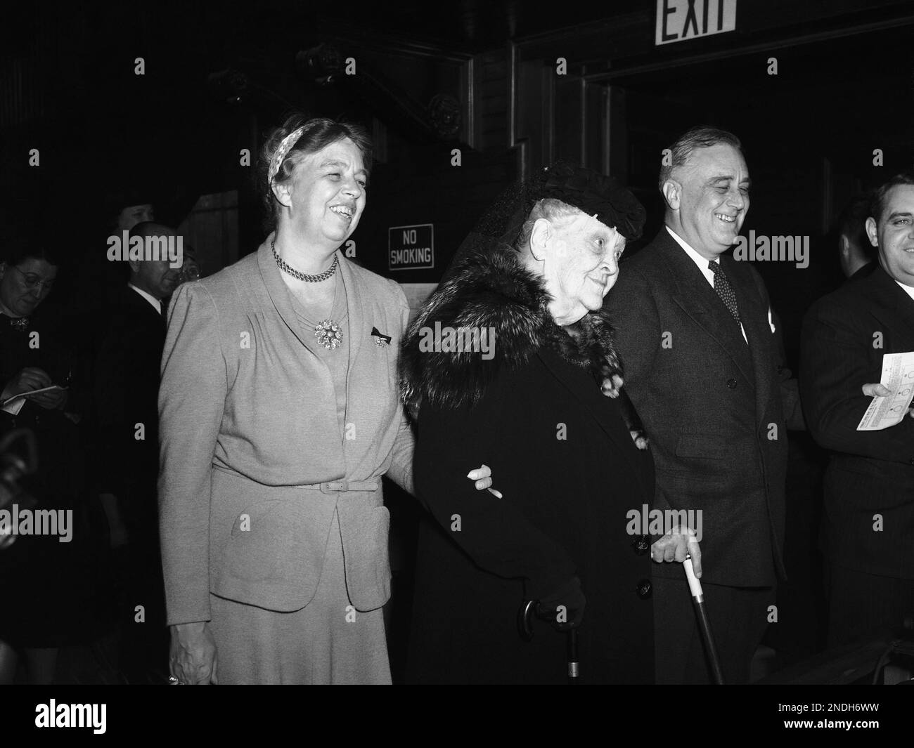 First lady Eleanor Roosevelt, left, the president's mother, Sara Delano Roosevelt, and the ...