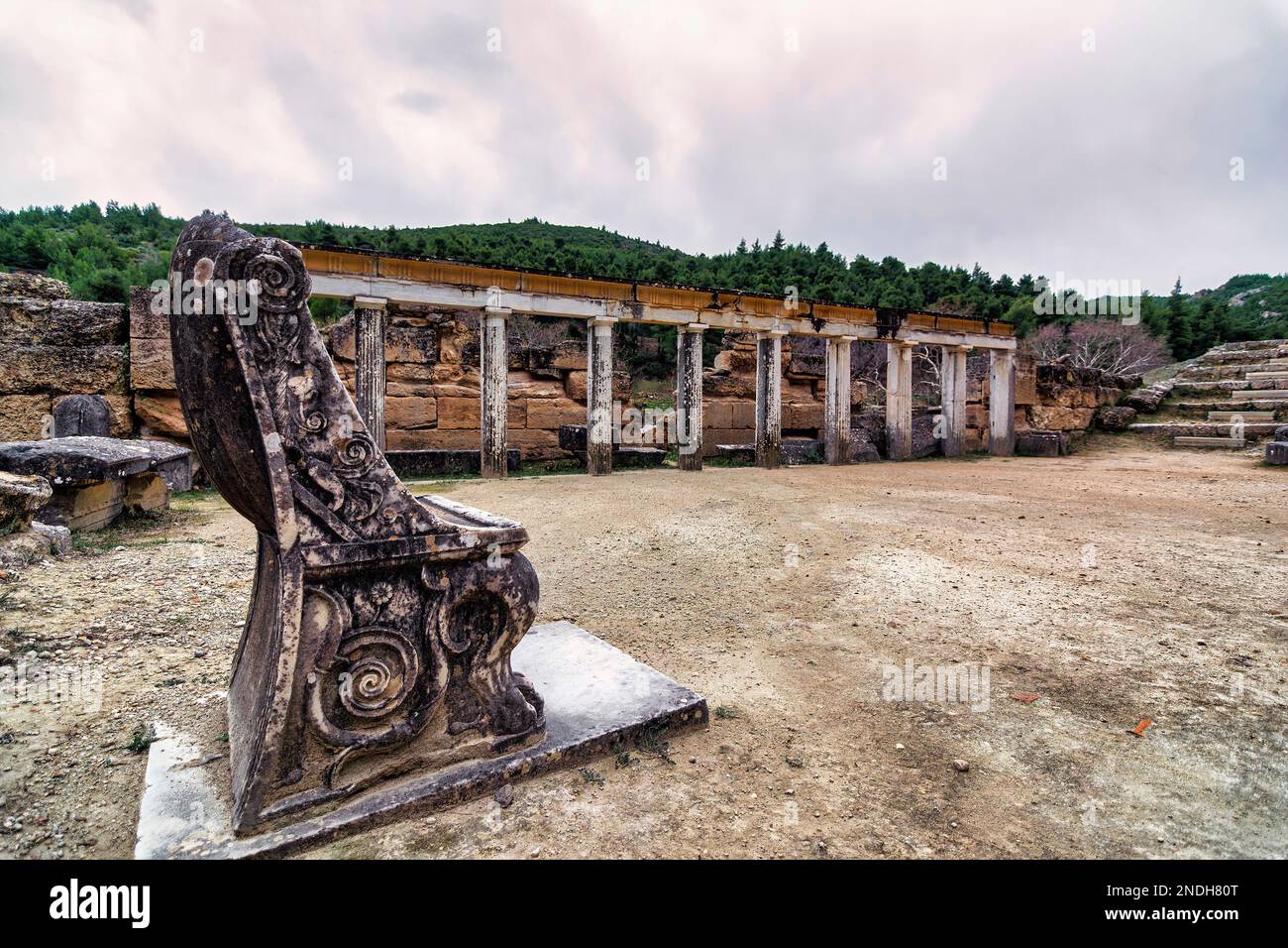 Panoramic view of the theatre of the Amphiareion Oropos Greece ...
