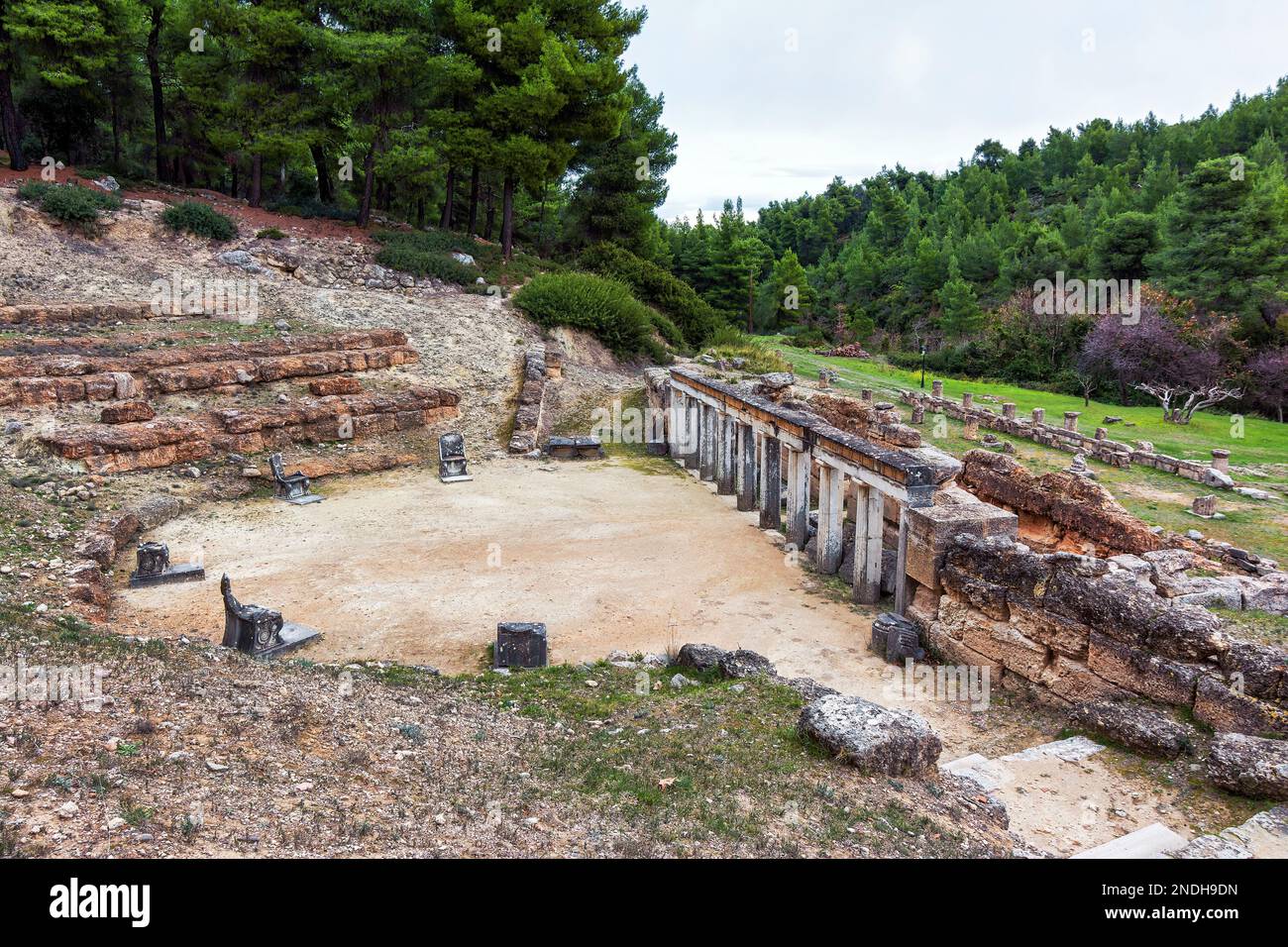 Panoramic view of the theatre of the Amphiareion Oropos Greece ...