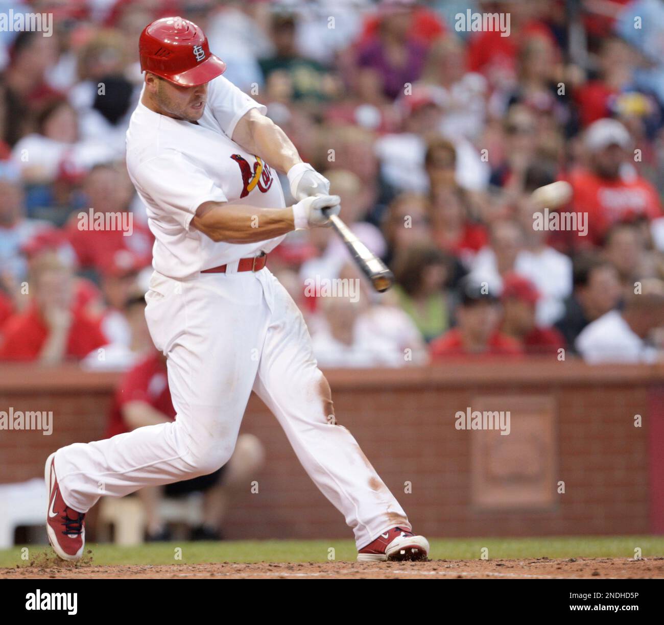 St. Louis Cardinals' Matt Holliday (7) connects for an RBI double in ...