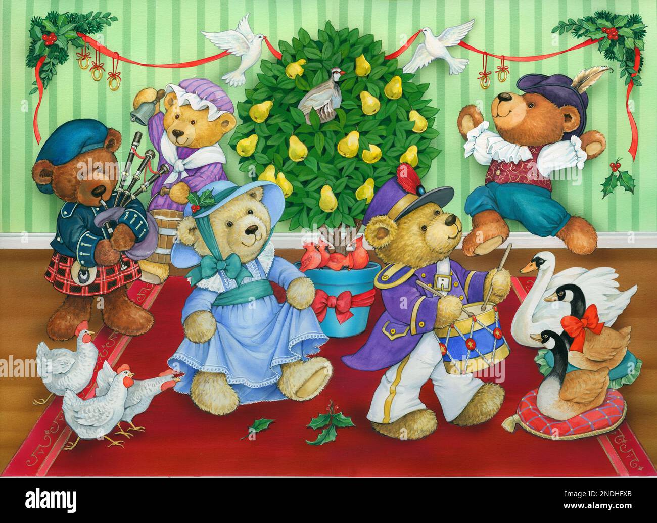 Twelve days of christmas illustration hi-res stock photography and ...