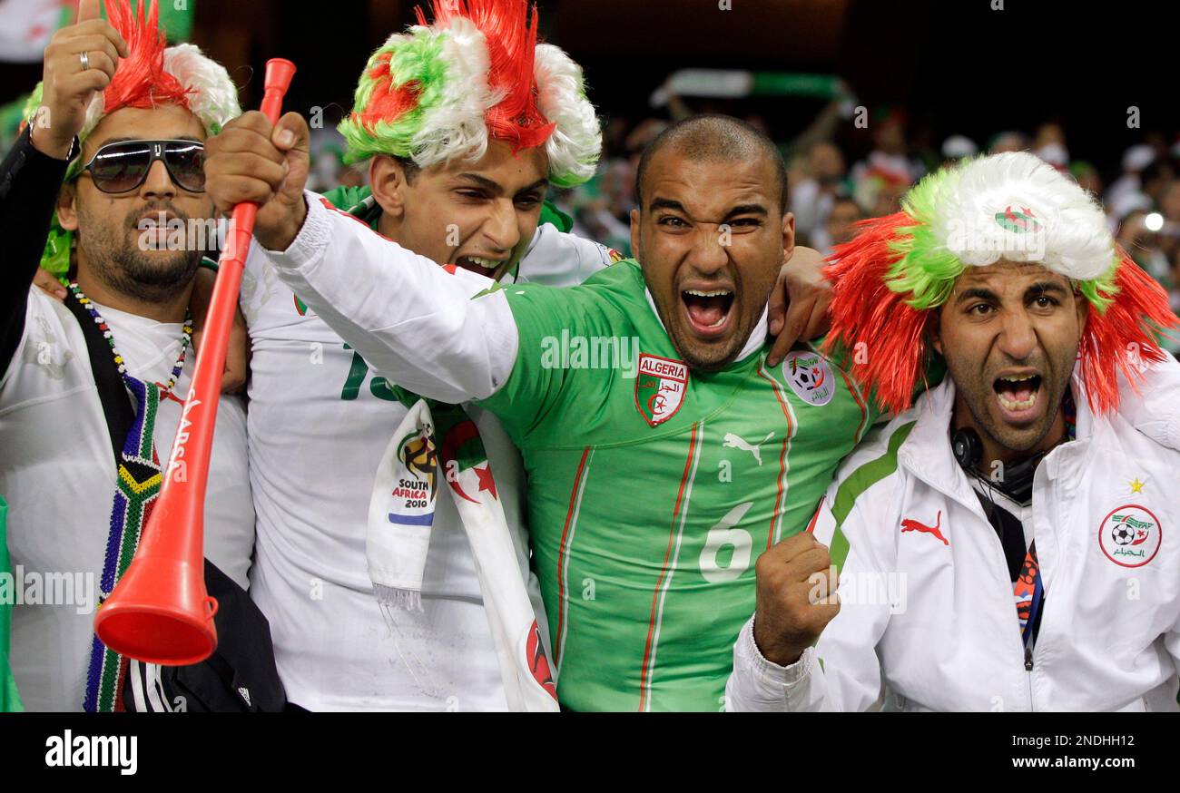 Algerian fans cheer following the World Cup group C soccer match ...
