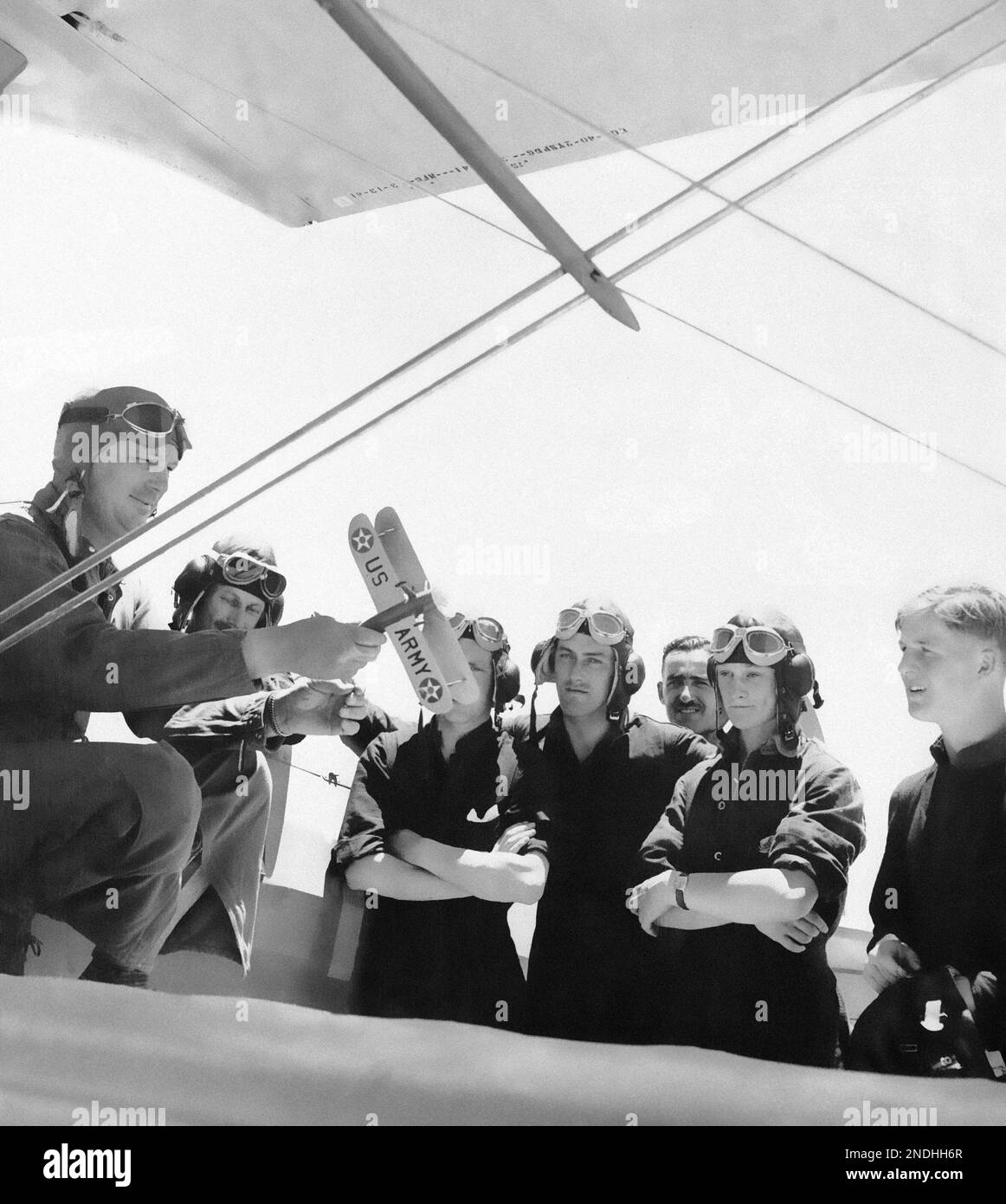 A group of British pilots, receiving primary flight training at ...