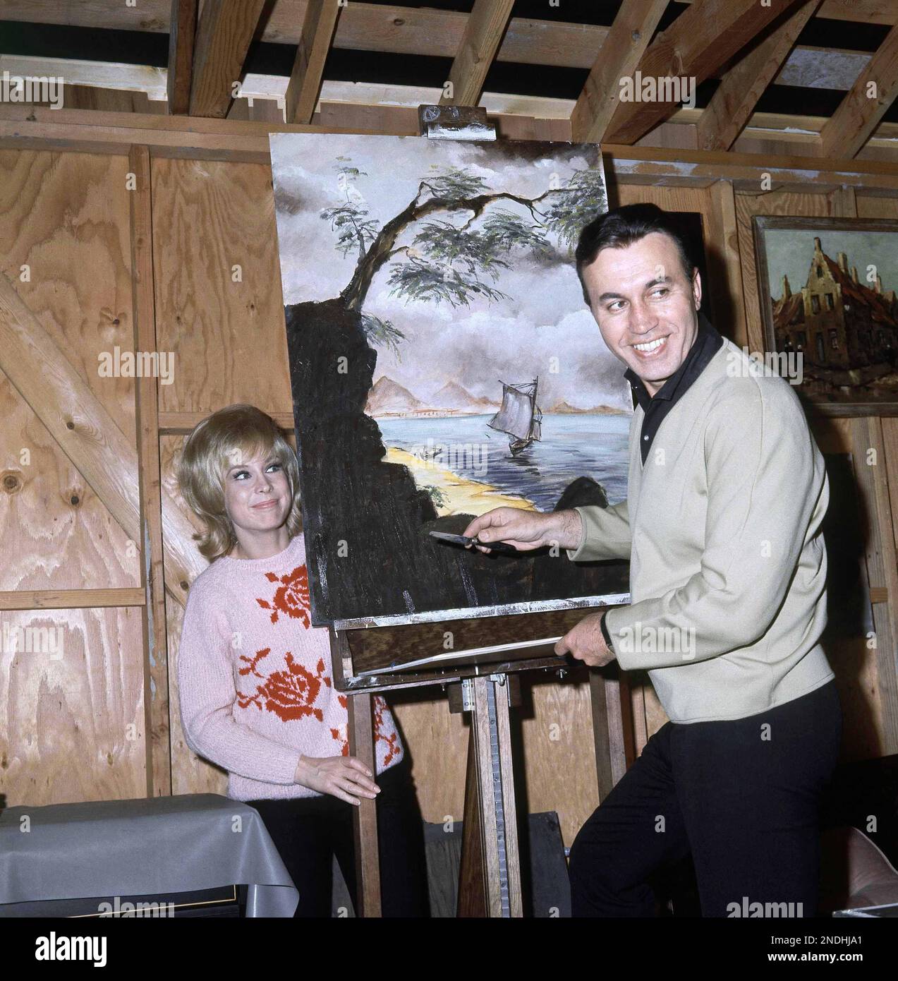 Michael Ansara is shown with wife Barbara Eden at their home in Studio ...