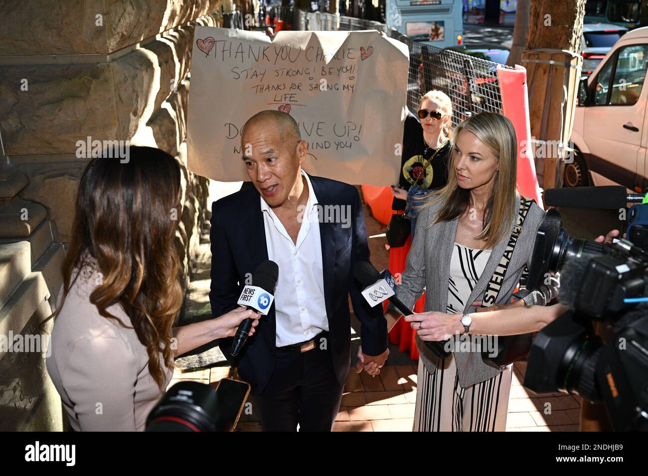 Neurosurgeon Charlie Teo (left) and his fiancee Traci Griffiths arrive ...