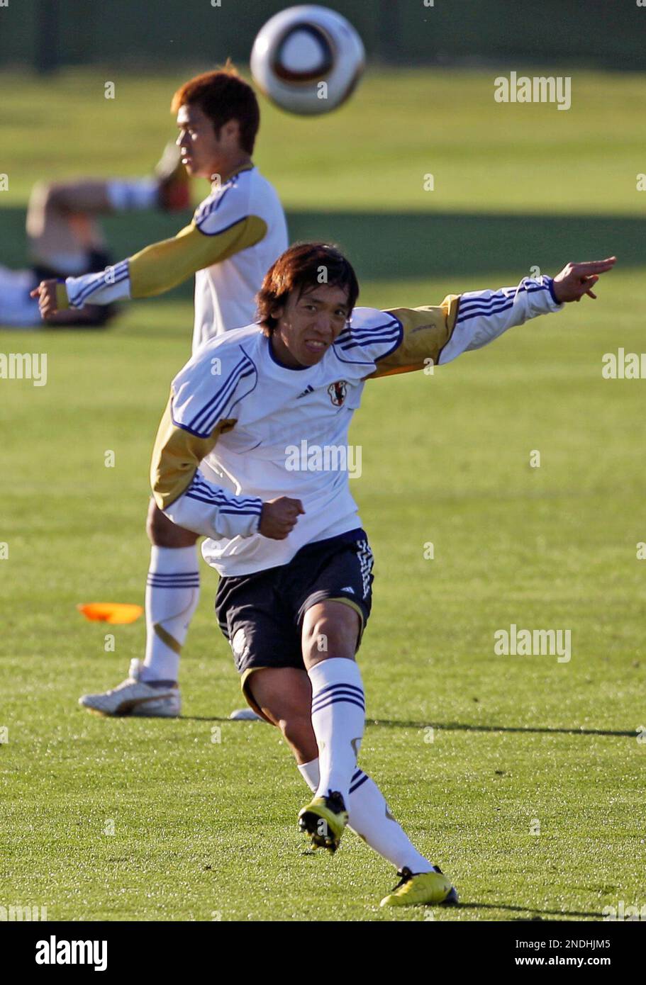 Japan's Shunsuke Nakamura kicks a free kick during the national soccer ...