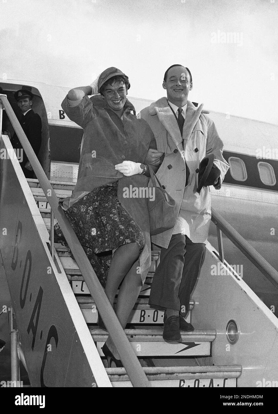 Donald Campbell, holder of the world water speed record, and his wife ...