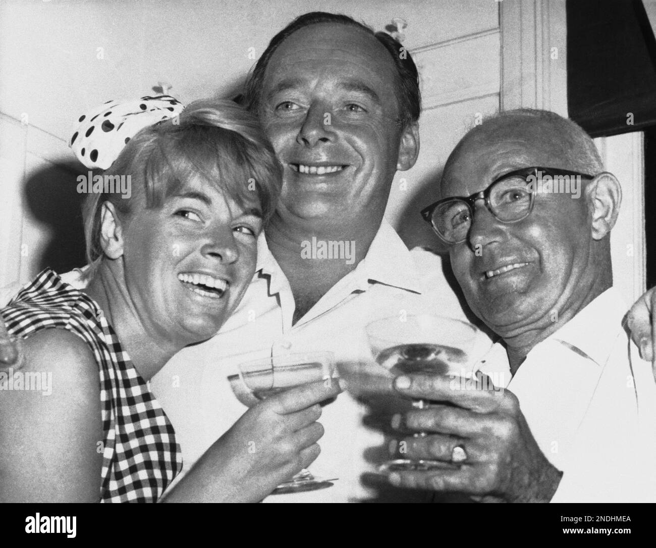 Donald Campbell, center, his wife Tonia Bern and Chief Mechanic Leo ...