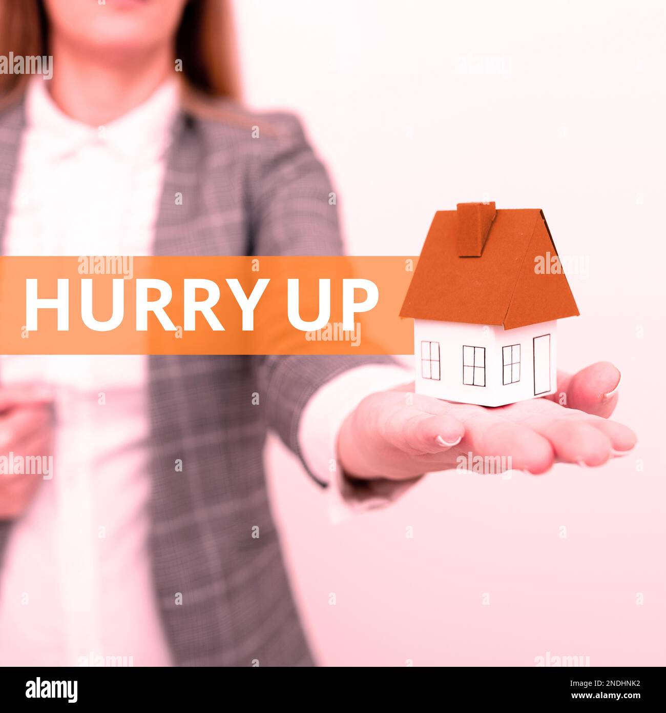 Text caption presenting Hurry Up. Business concept asking someone to do ...