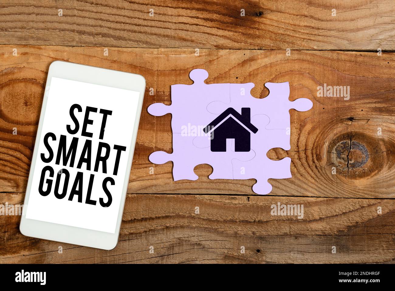 Hand writing sign Set Smart Goals. Business overview Establish ...