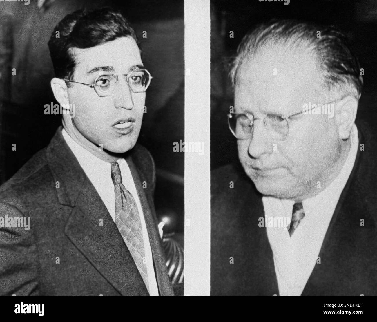 Close up spectacles looking away contemplation Black and White Stock ...