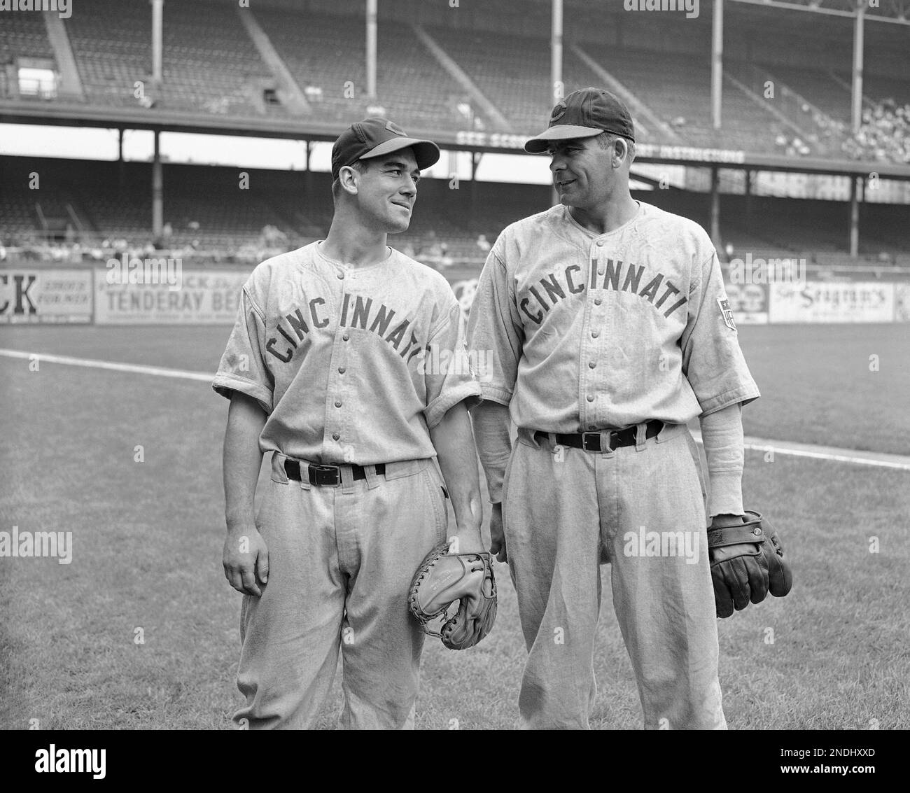 Cincinnati ball players from left to right are Ray Lamanno, catcher and ...