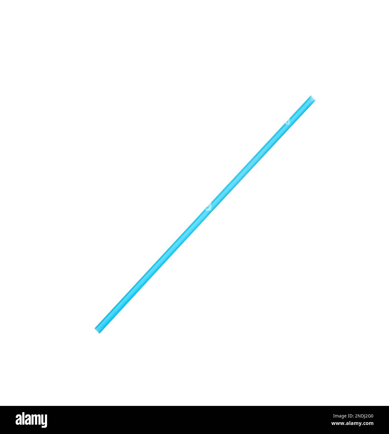 Light blue plastic straw for drink isolated on white Stock Photo - Alamy