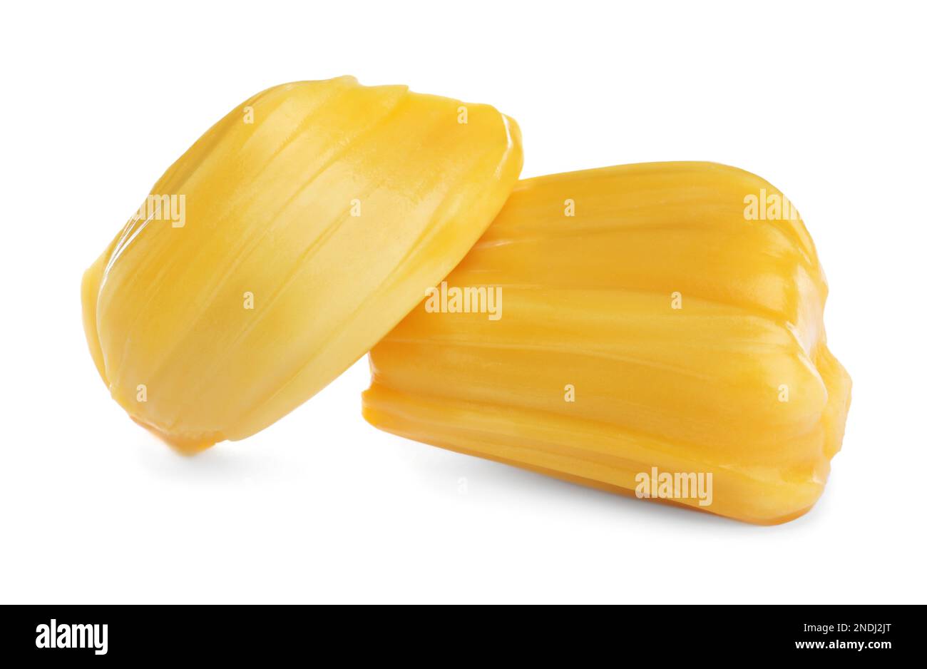 Delicious exotic jackfruit bulbs on white background Stock Photo - Alamy