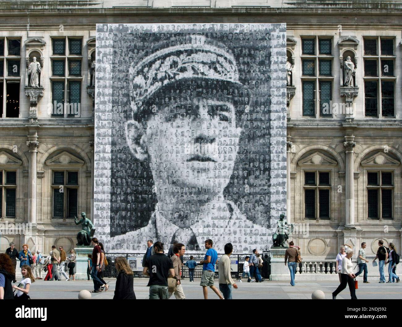 A giant portrait of General De Gaulle, made of 1016 portraits of De ...