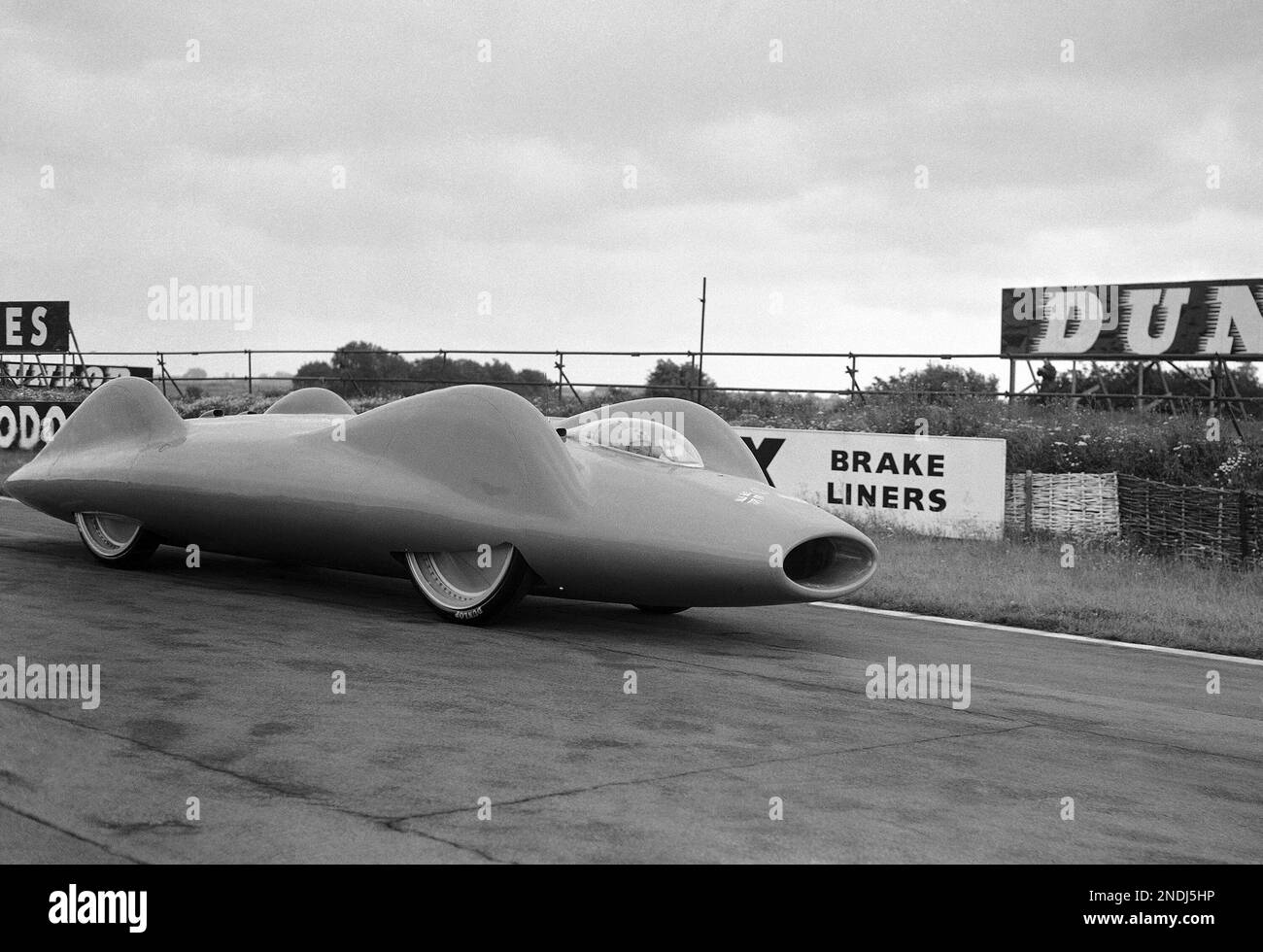 The new jet-powered speed car Bluebird piloted by Donald Campbell ...