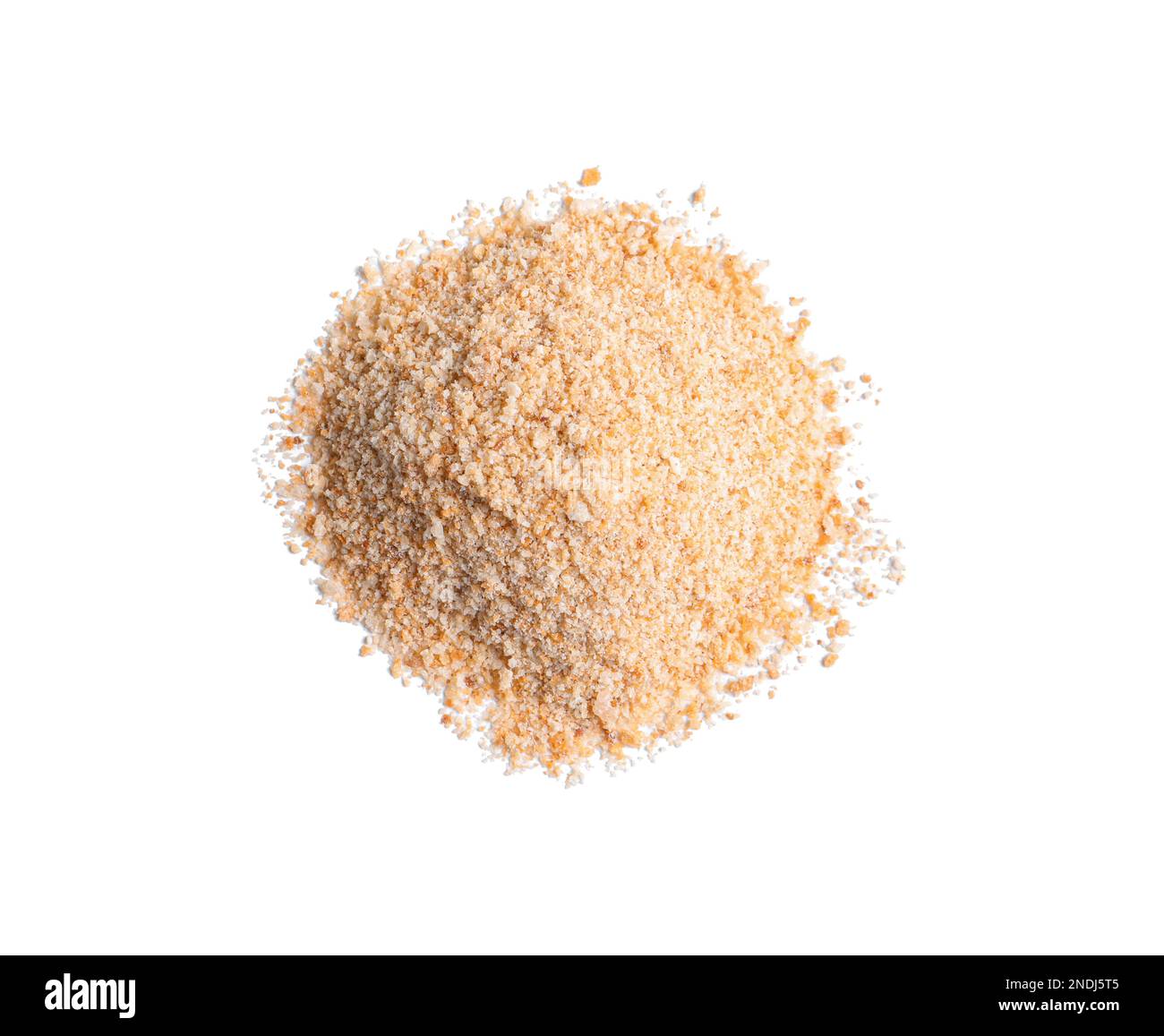 Pile of fresh bread crumbs isolated on white, top view Stock Photo - Alamy