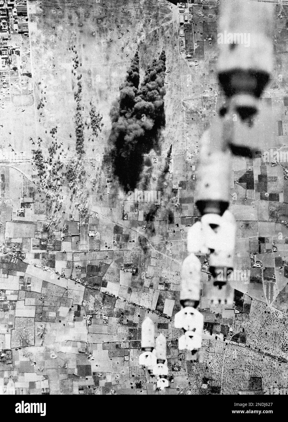 Dropped from the B-17’s of the U.S. Army Air Force, powerful bombs ...