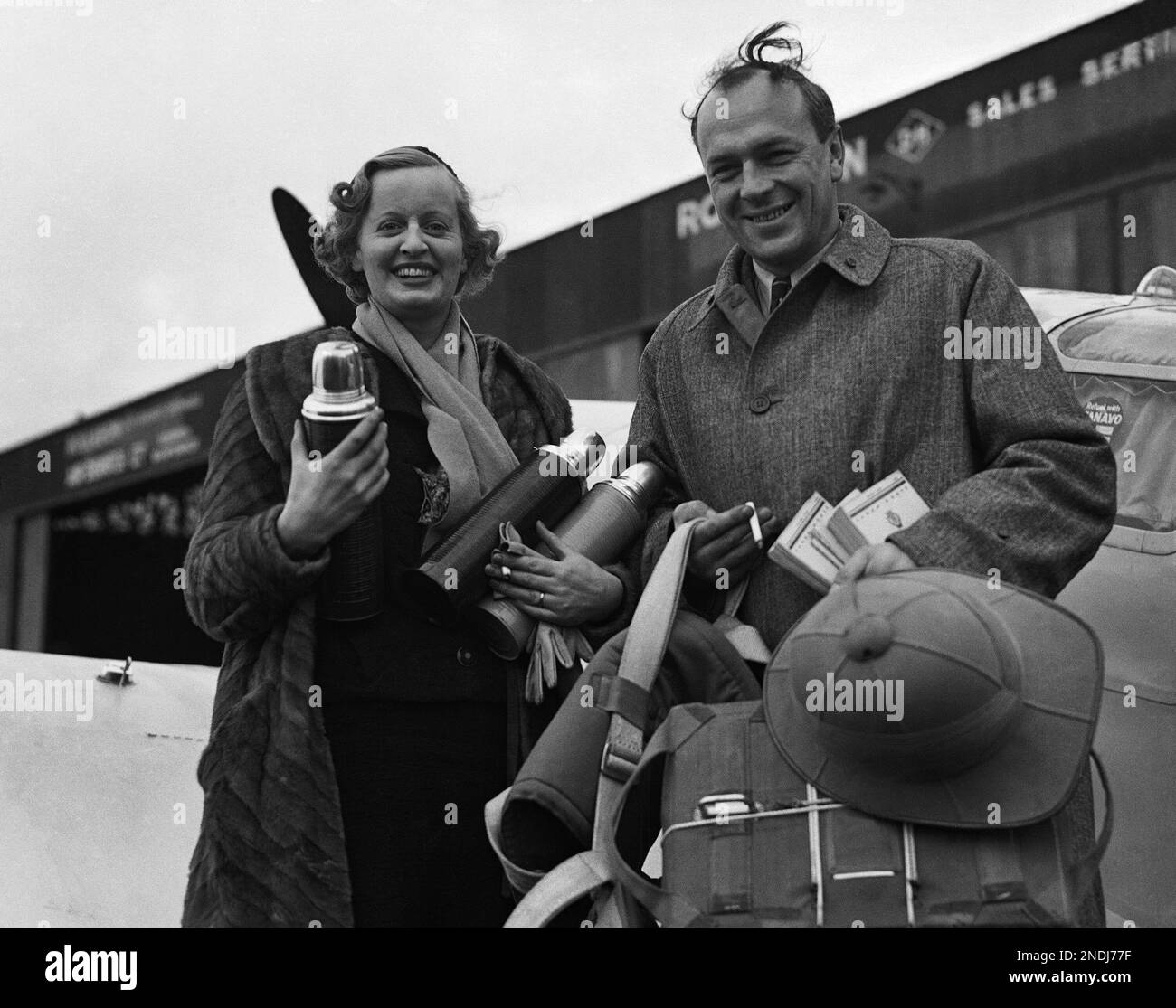Flying Officer David Llewellyn and his wife in Portsmouth, England on ...