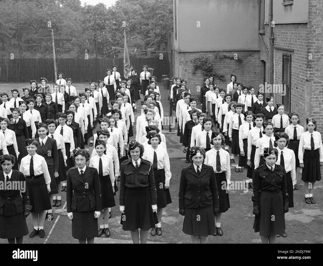 Girls of the Sidcup Girls Training Corps on parade on the occasion of ...