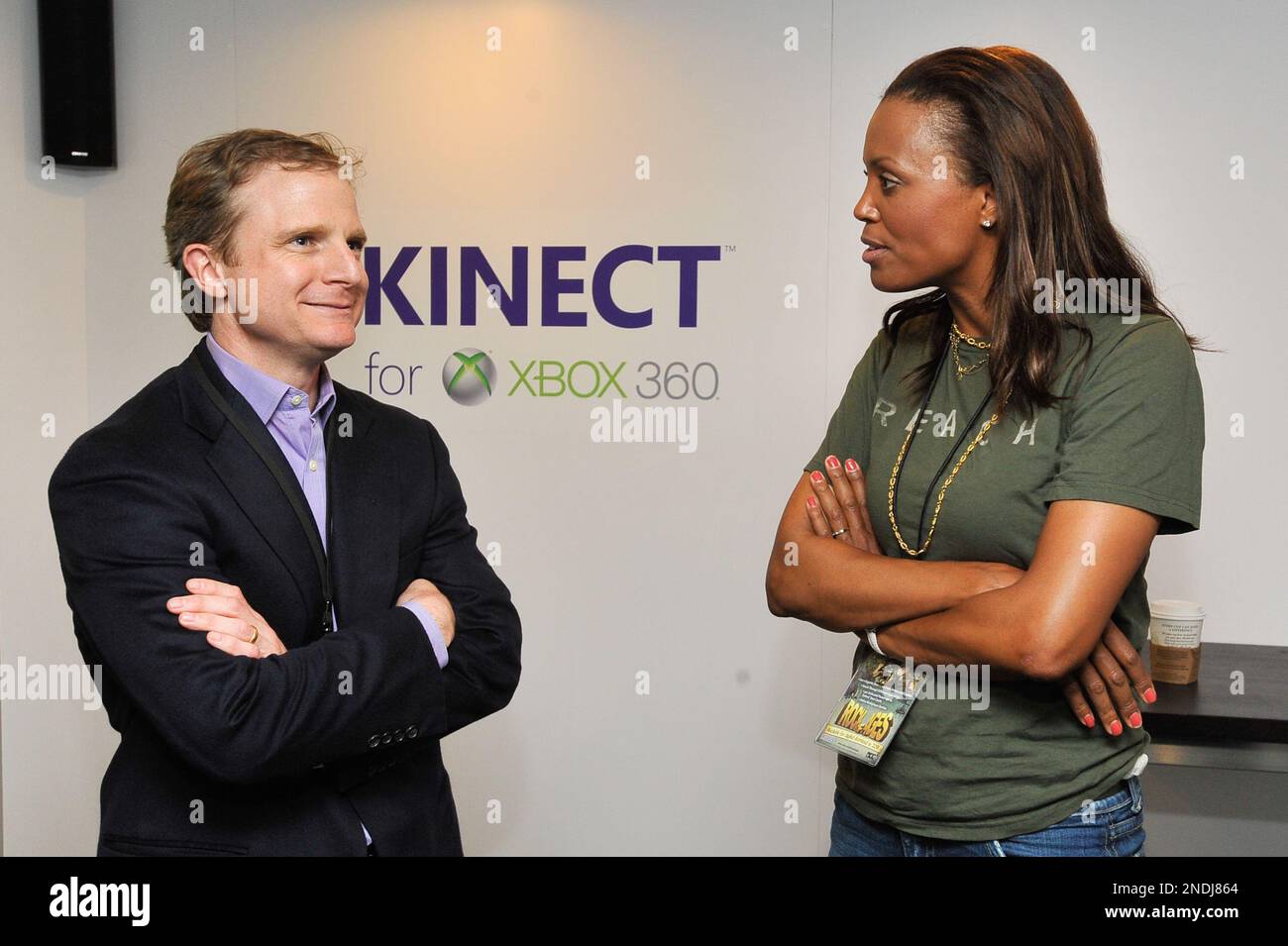 LOS ANGELES - JUNE 15: Dennis Durkin of Xbox and actress Aisha Tyler ...