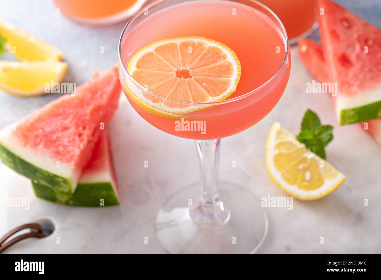 Watermelon and lemon drink, refreshing summer cocktail or mocktail Stock Photo - Alamy