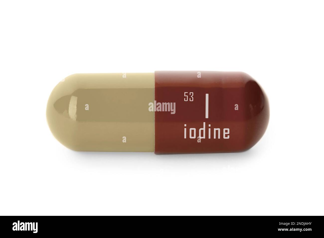 Iodine capsule on white background. Mineral element Stock Photo - Alamy