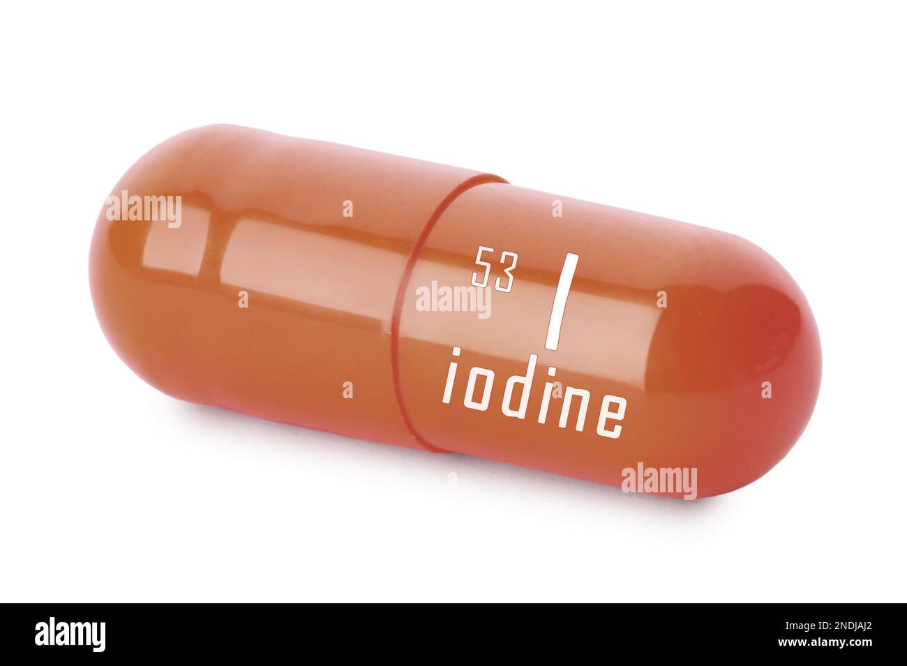 Iodine capsule on white background. Mineral element Stock Photo - Alamy
