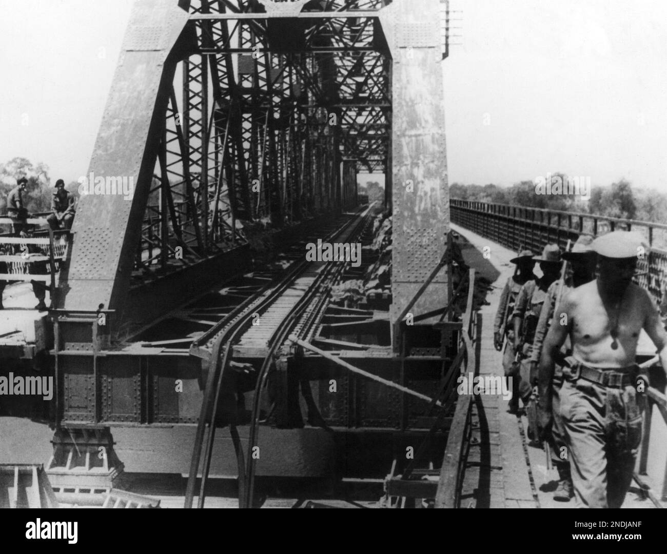 One of the World’s big bridges, Ava Bridge near Sagaing in Burma, the ...