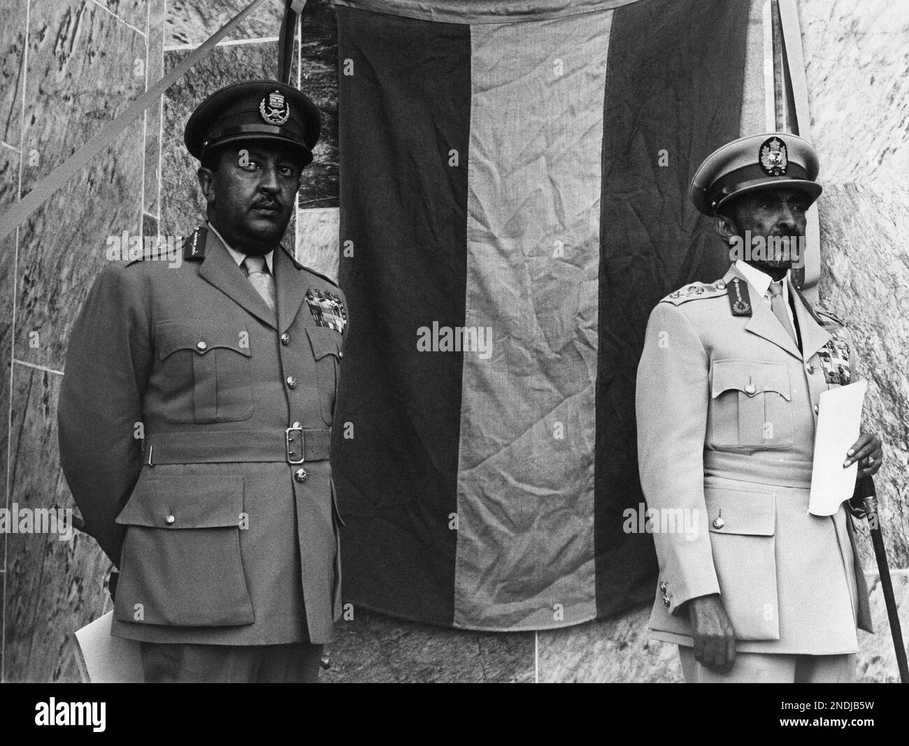 Emperor Haile Selassie and his son, Crown Prince Asfa Wossen, left ...
