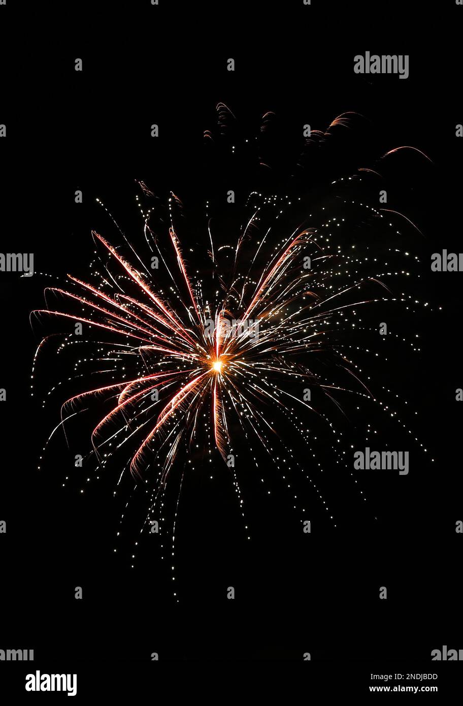 Beautiful bright firework lighting up night sky Stock Photo - Alamy
