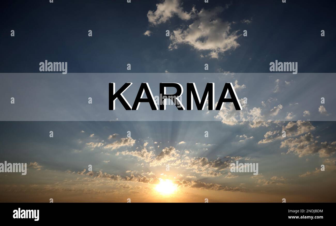Karma concept. View of beautiful sky at sunrise Stock Photo - Alamy
